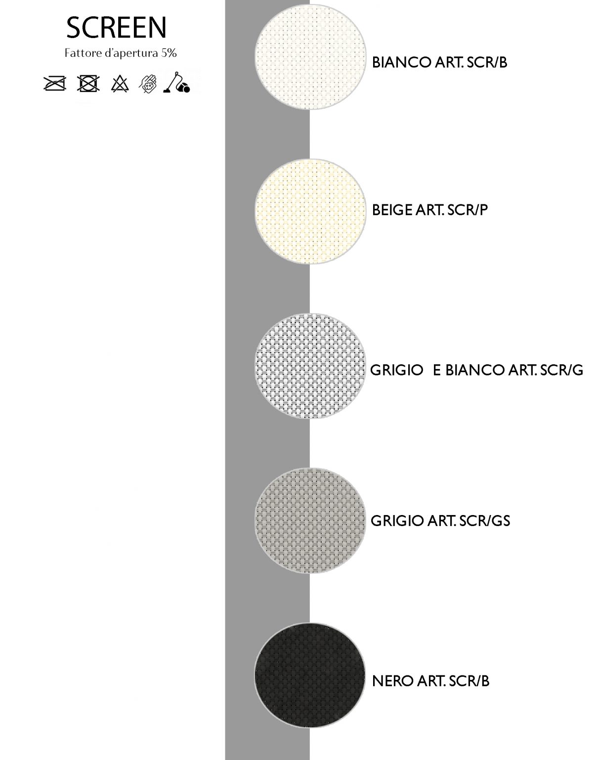 Campionatura screen 5% | Tendaggi su MisuraTendaggi su Misura