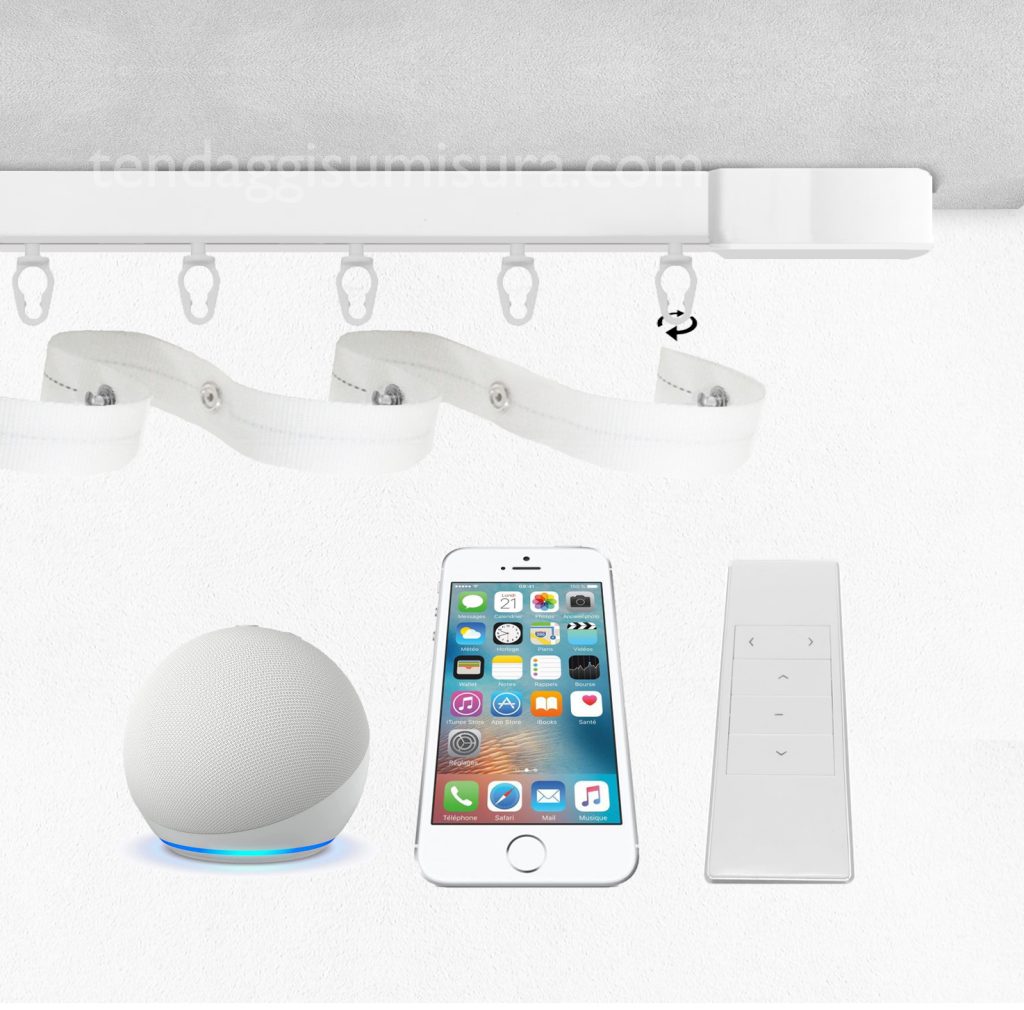 Binario per tenda motorizzata a onda clip - telecomando - smartphone ...