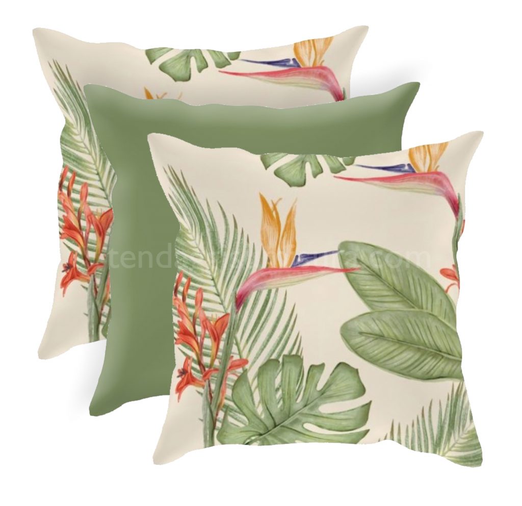Set 3 cuscini boho-chic Tropical | Tendaggi su MisuraTendaggi su Misura
