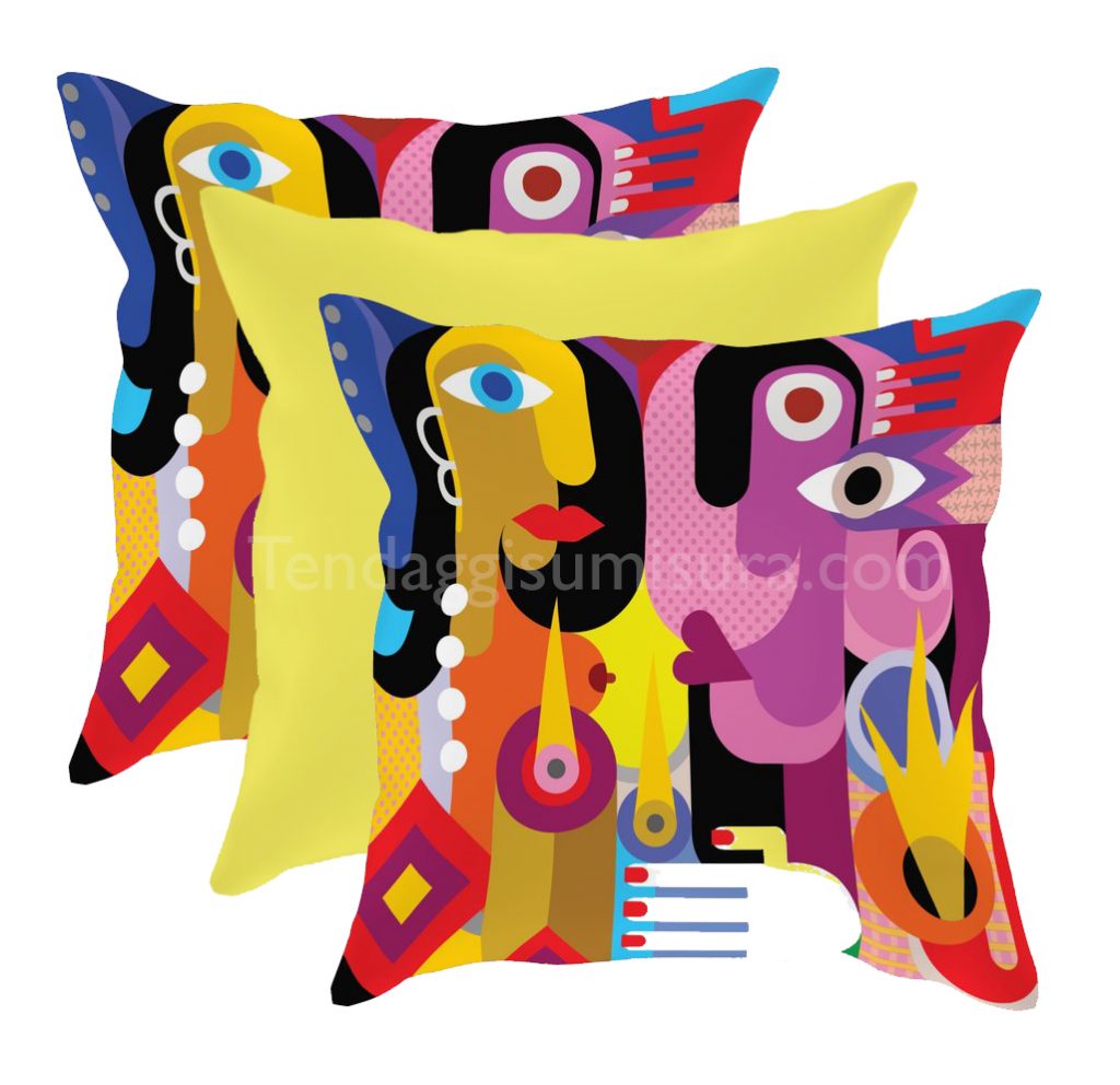 Set 3 cuscini arredo design colorati PICASSO | Tendaggi su ...